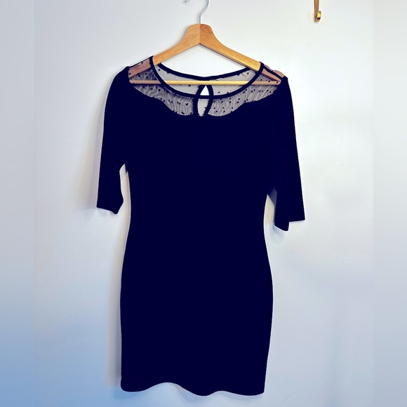 vfish | Dresses | Lbd With Sheer Trim And Back Zip | Poshmark